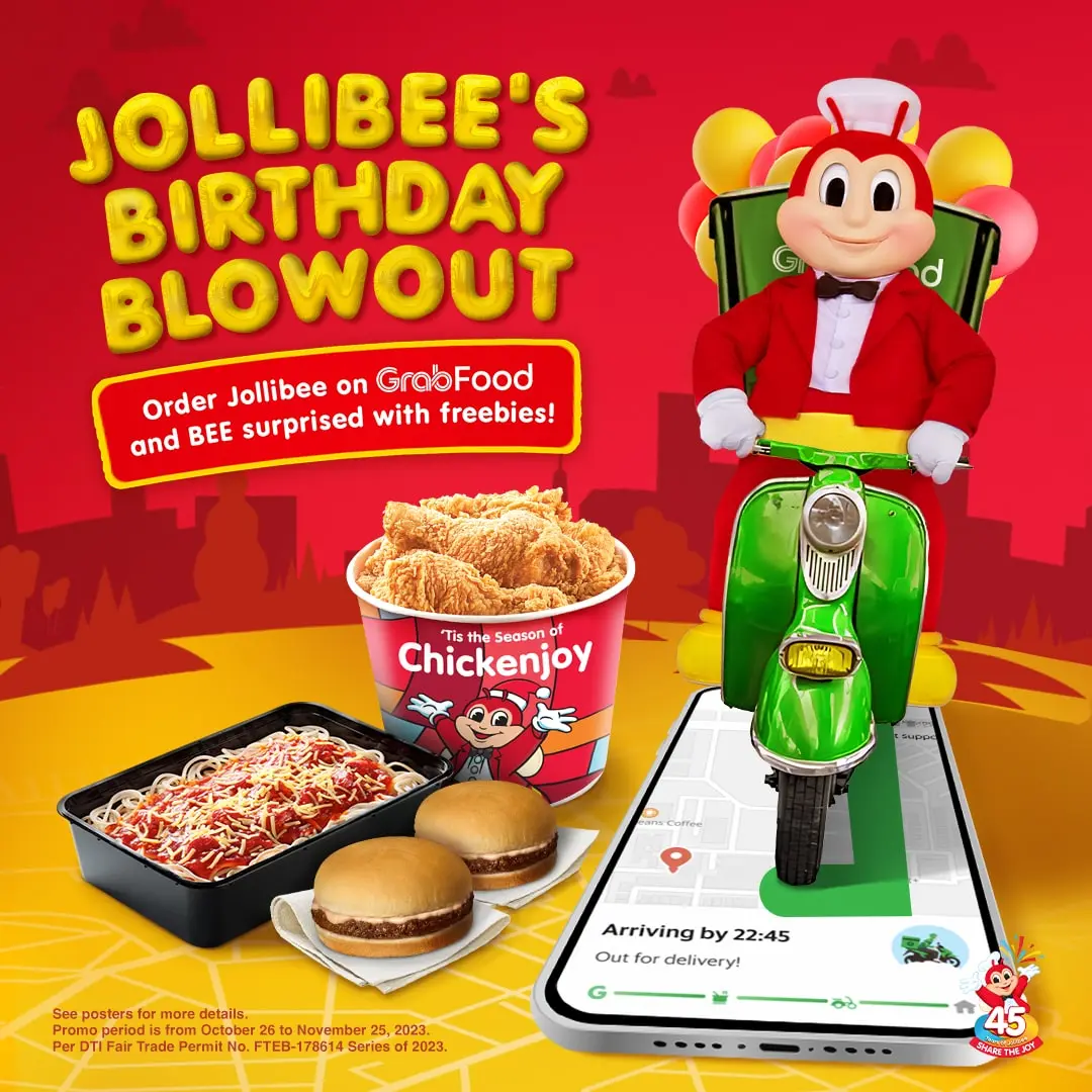 Jollibee's 45th Birthday Blowout: Exclusive Deals with Grab!